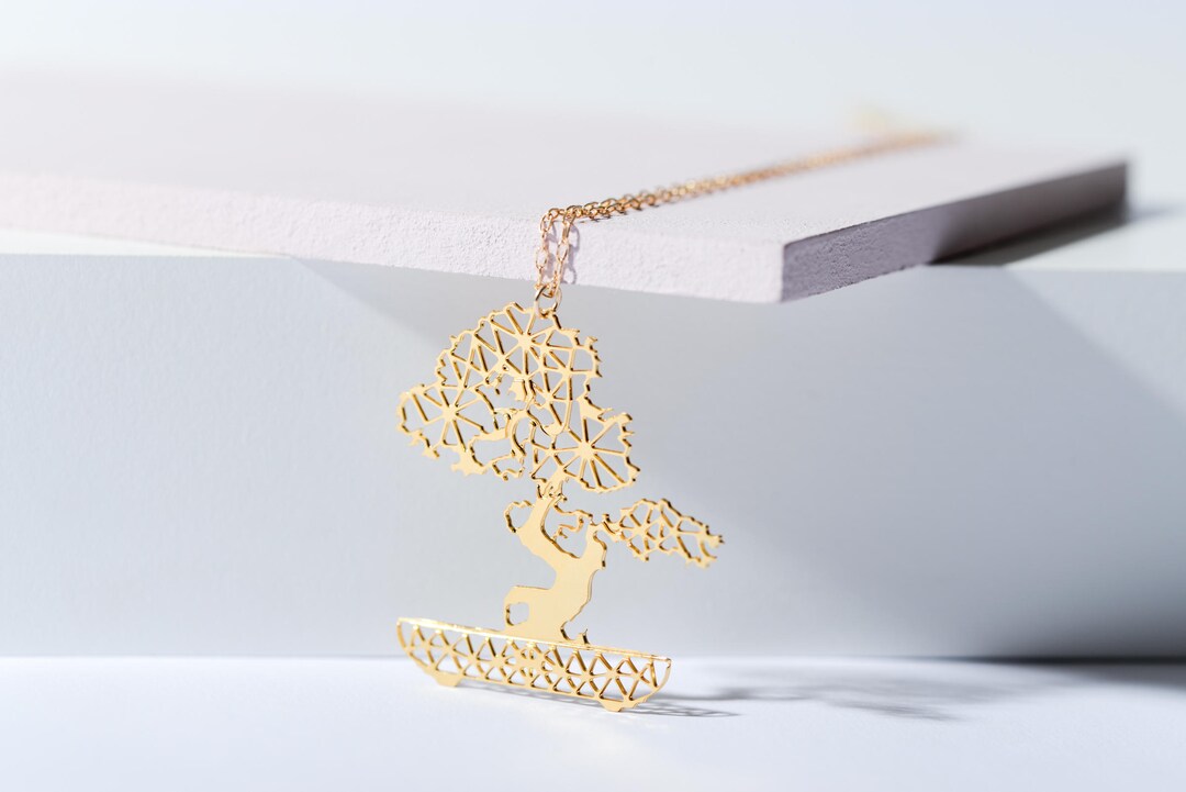 Geometric Bonsai Tree Necklace - Etsy