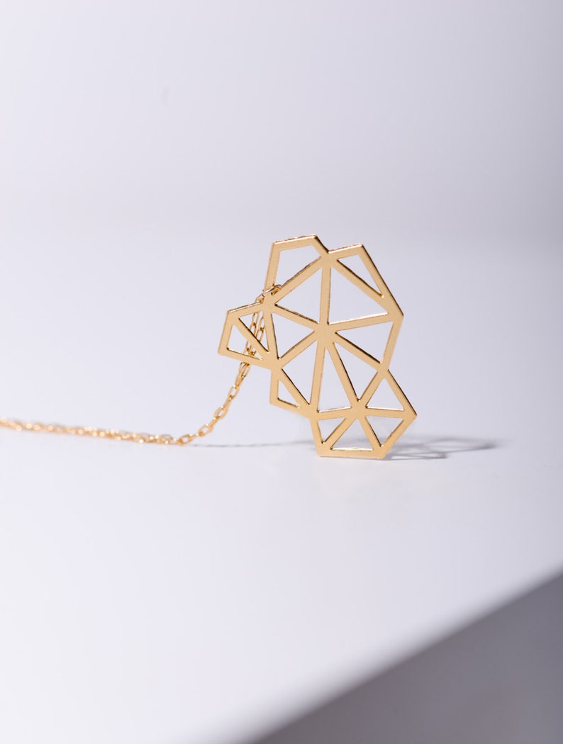 Golden Geometric Necklace - Etsy