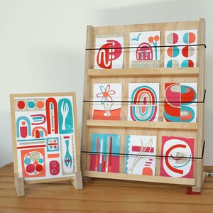 Card Display in Ply Wood - Easy Assemble Postcard Stand for Market and ...