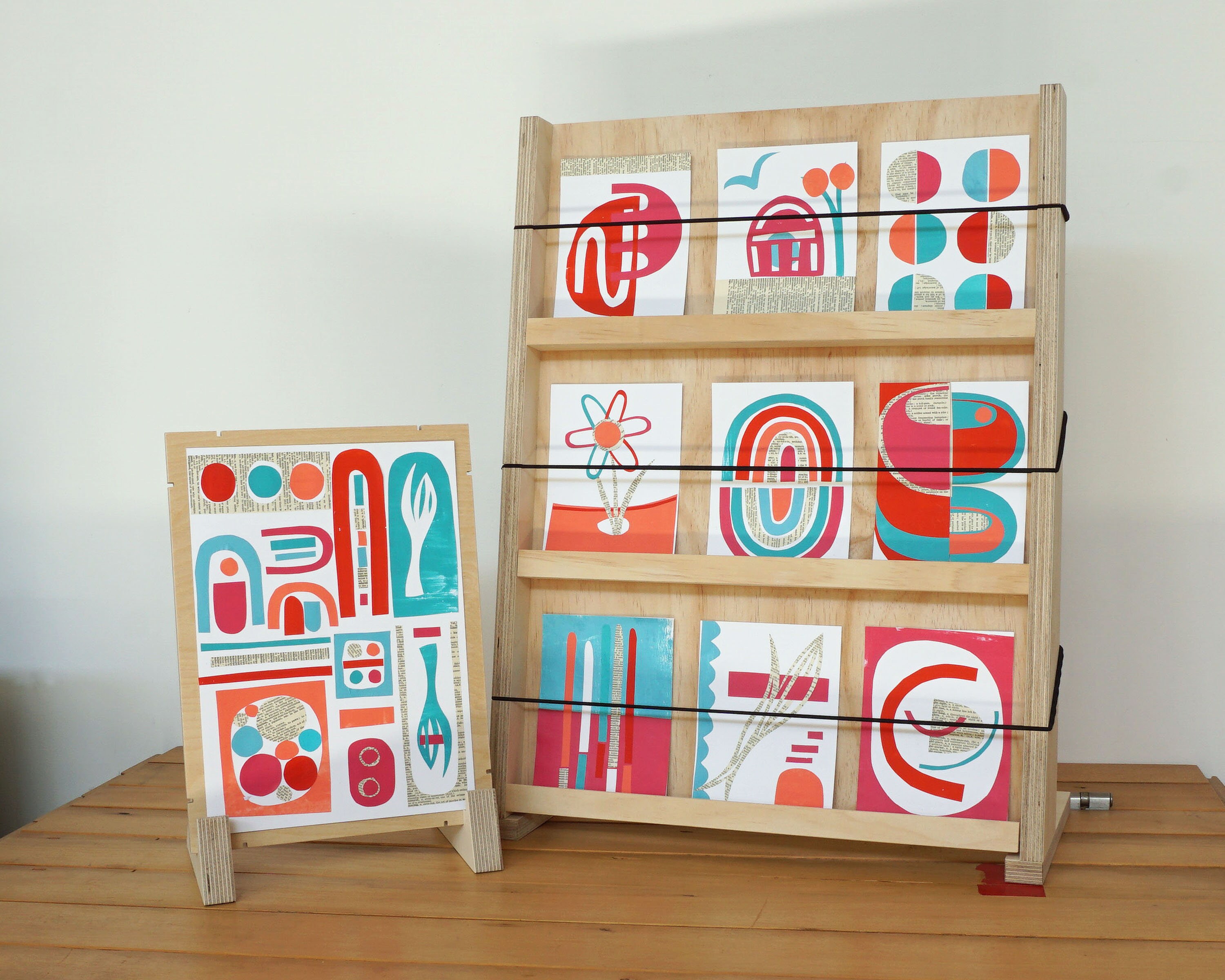 Card Display in Ply Wood Easy Assemble Postcard Stand for - Etsy Australia