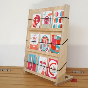 Card Display in Ply Wood - Easy Assemble Postcard Stand for Market and ...