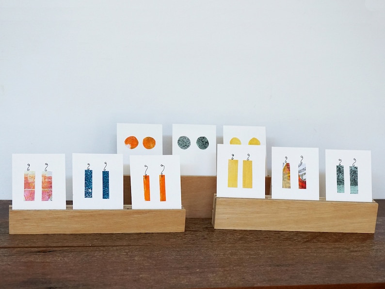 Slotted Earring/card Wooden Display Blocks Set of Three - Etsy Australia