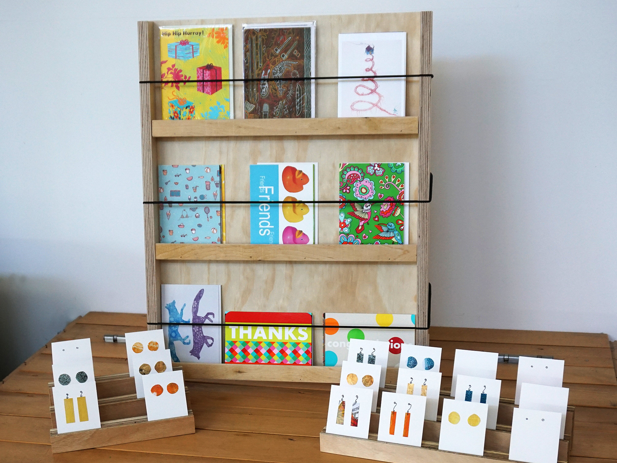 Card Display in Ply Wood - Easy Assemble Postcard Stand for Market and ...