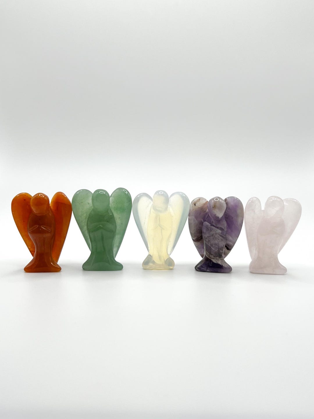 Crystal Angel Figurine, Amethyst Angel, Rose Quartz Angel, Green ...