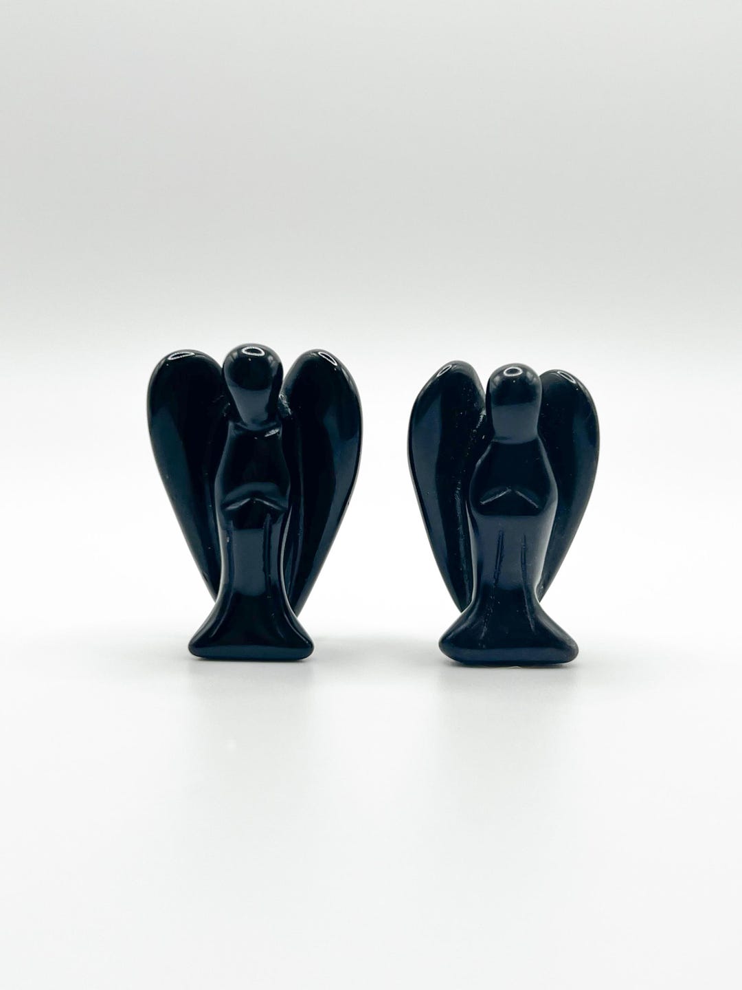 Crystal Angel Figurine, Obsidian Angel Figurine, Obsidian Angel, Black ...