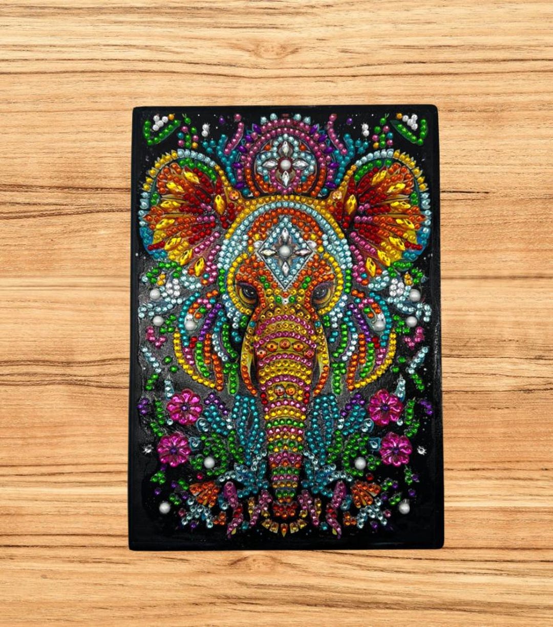 Elephant Rhinestone Journal – Hand-decorated Diamond Painting Notebook ...