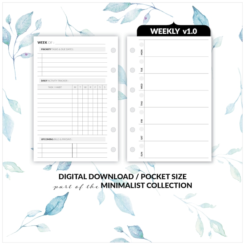 Pocket Printable, Pocket Printable Inserts, Pocket Inserts, Filofax ...
