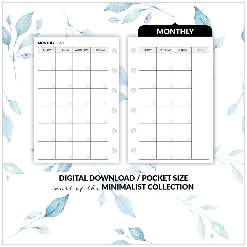 Pocket Printable, Pocket Printable Inserts, Pocket Inserts, Filofax ...