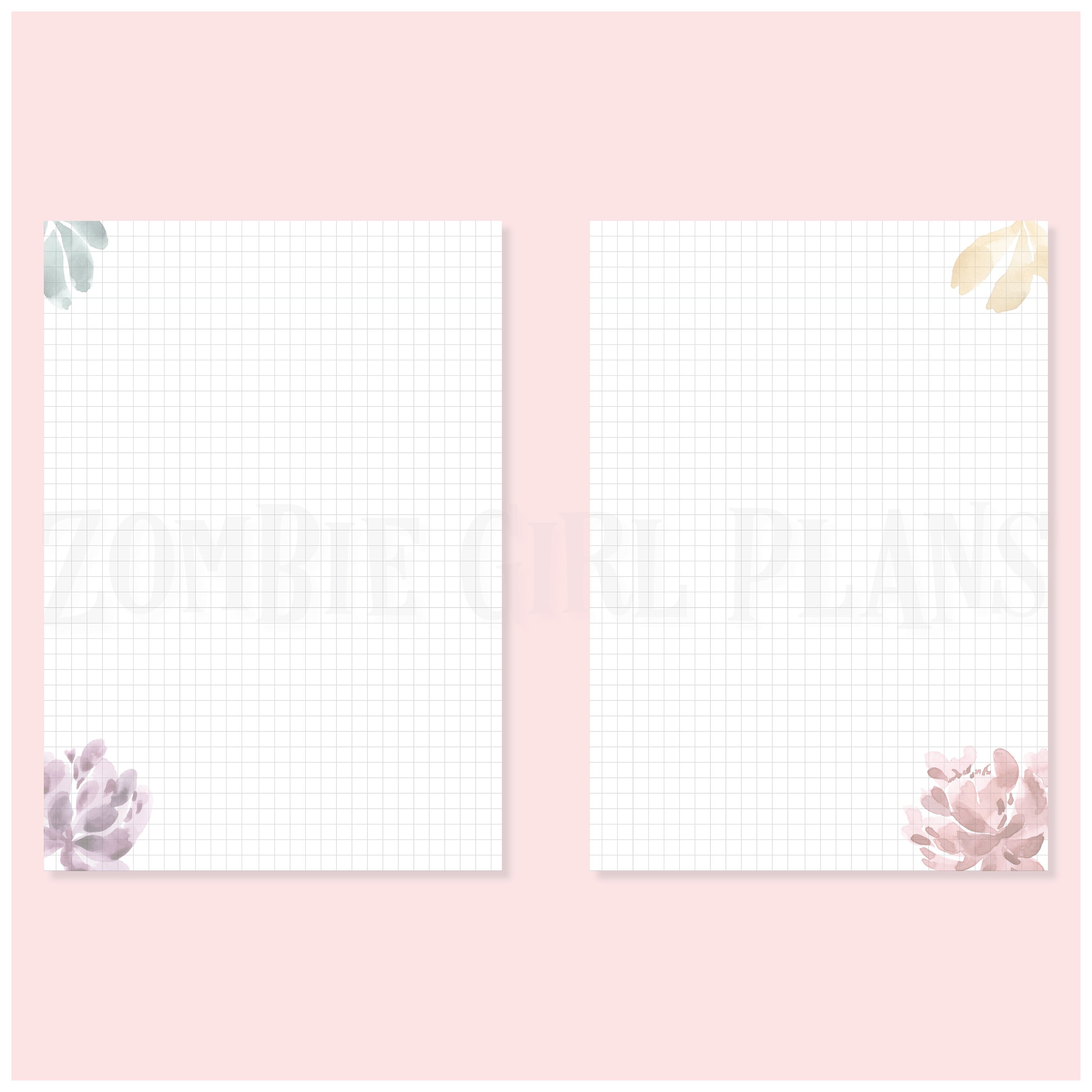 A5 Printable Planner Insert Graph Paper Floral Graph Paper - Etsy