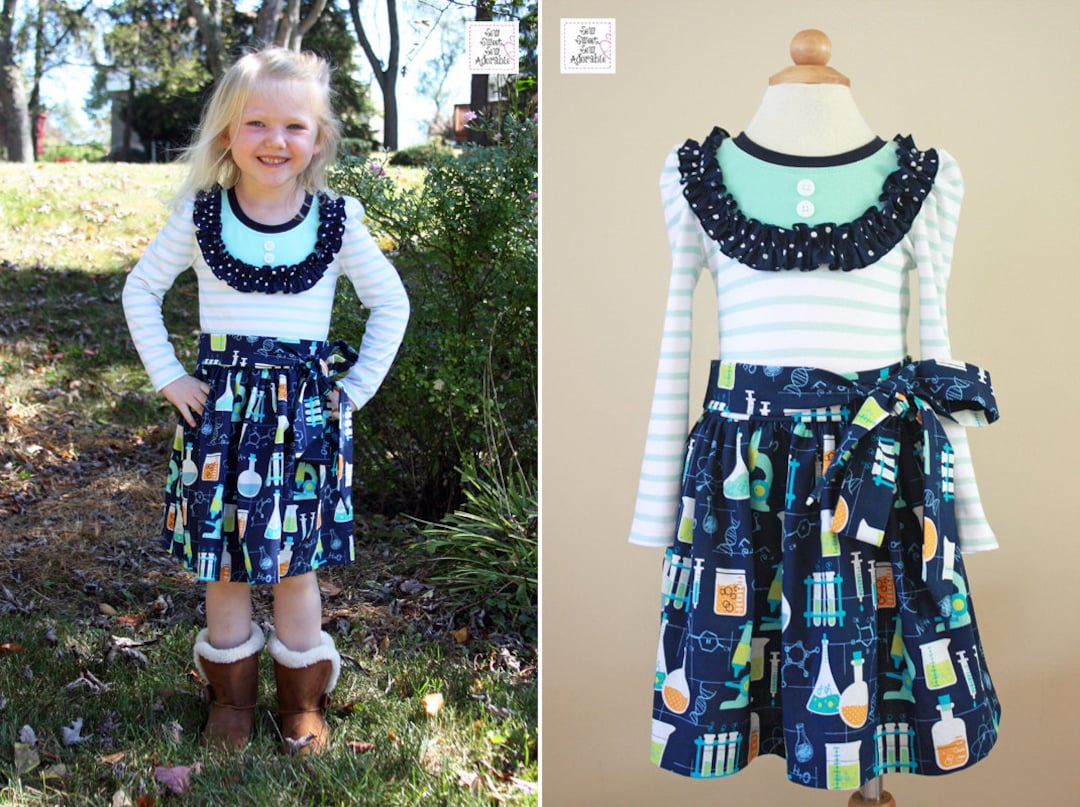 Girl's Chemistry Dress, School Dress, STEM Dress, Science Dress, Girl's ...