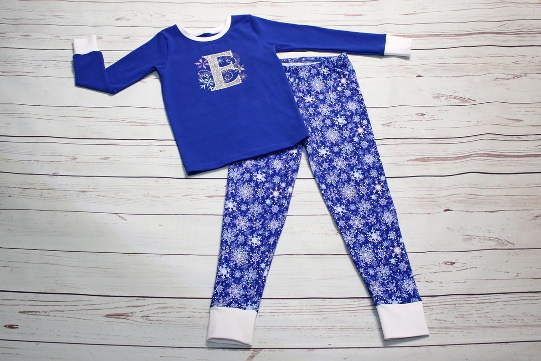 Kid's Snowflake Pajamas, Glow in the Dark Christmas Pajamas, Snow Pjs ...