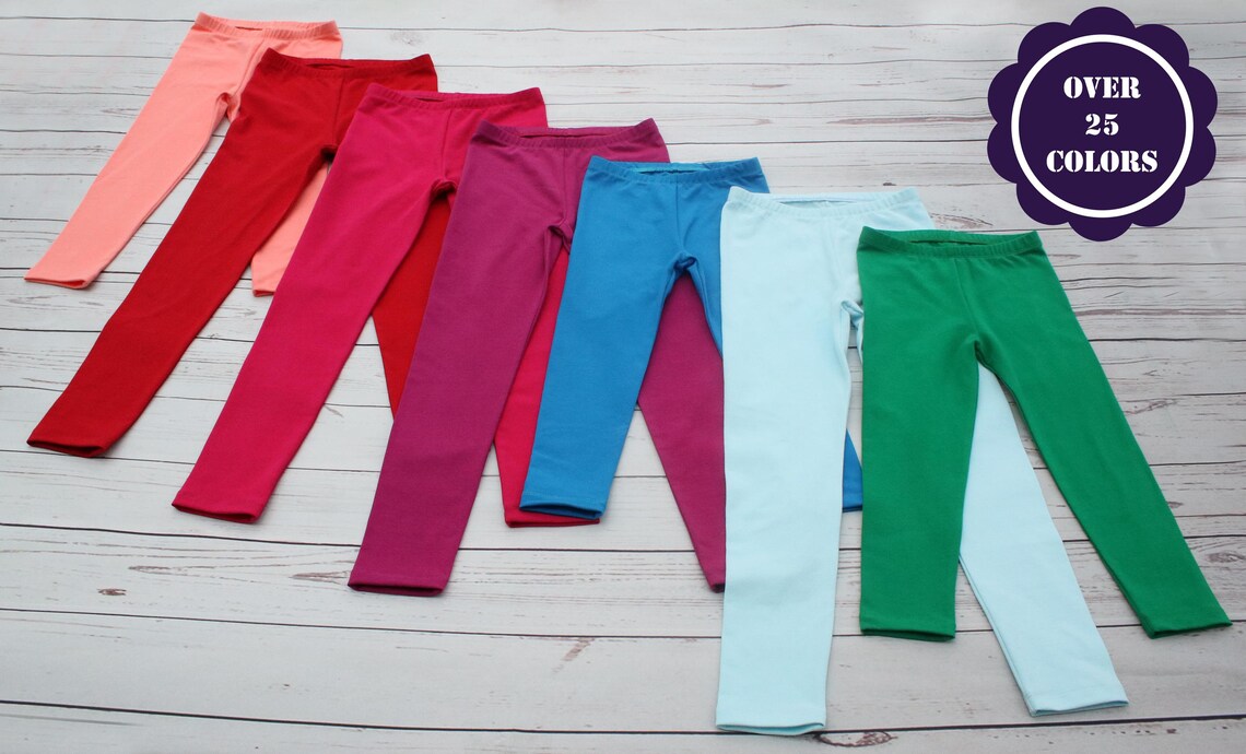 Girl's Solid Leggings, Girl's Solid Colored Pants, Baby Leggings ...