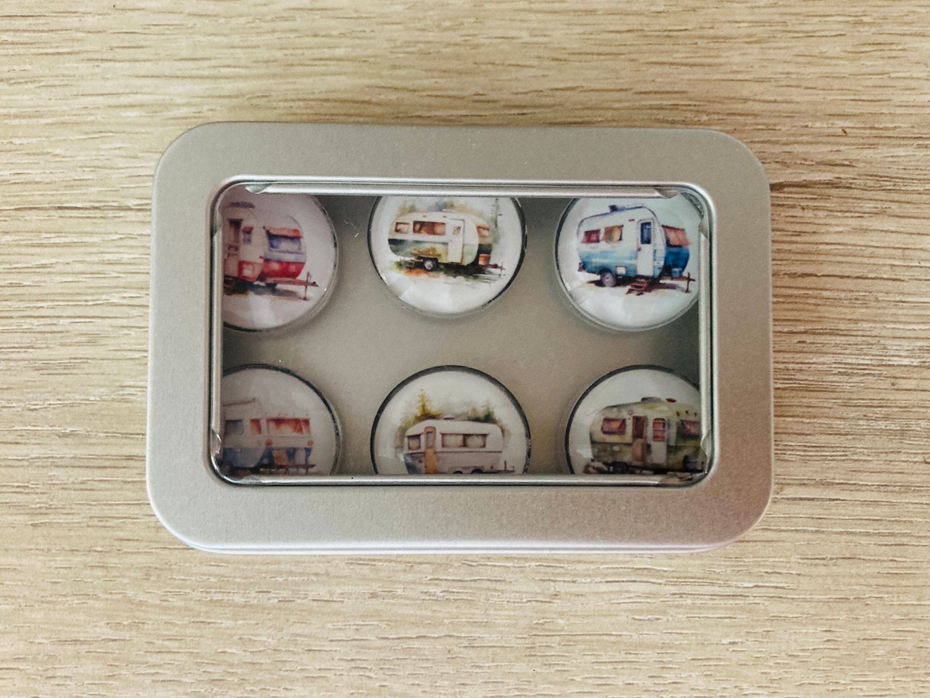 Vintage Trailer Magnets, Set of 6, Trailer Gifts, Camping, Wedding ...
