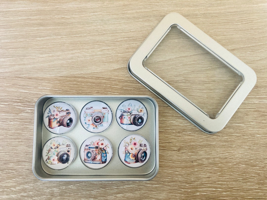 Vintage Camera Magnets Set of 6 in Gift Tin Box, Retro Photography ...