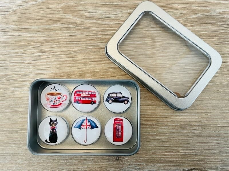 London Magnets in Gift Tin Box | Set of 6 | Gifts for London ...