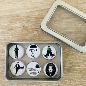 Charlie Chaplin Magnets in a Tin Box, Set of 6, Charlie Chaplin Gifts ...