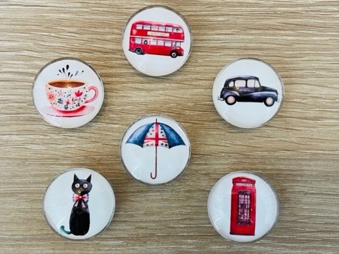 London Magnets in Gift Tin Box | Set of 6 | Gifts for London ...