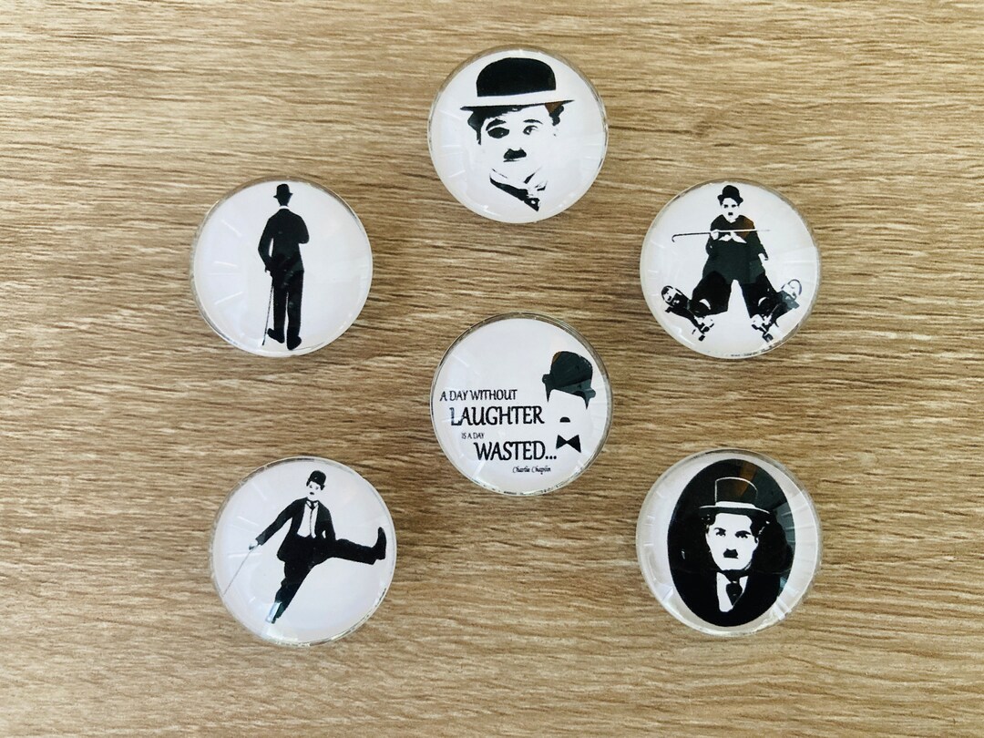 Charlie Chaplin Magnets in a Tin Box, Set of 6, Charlie Chaplin Gifts ...