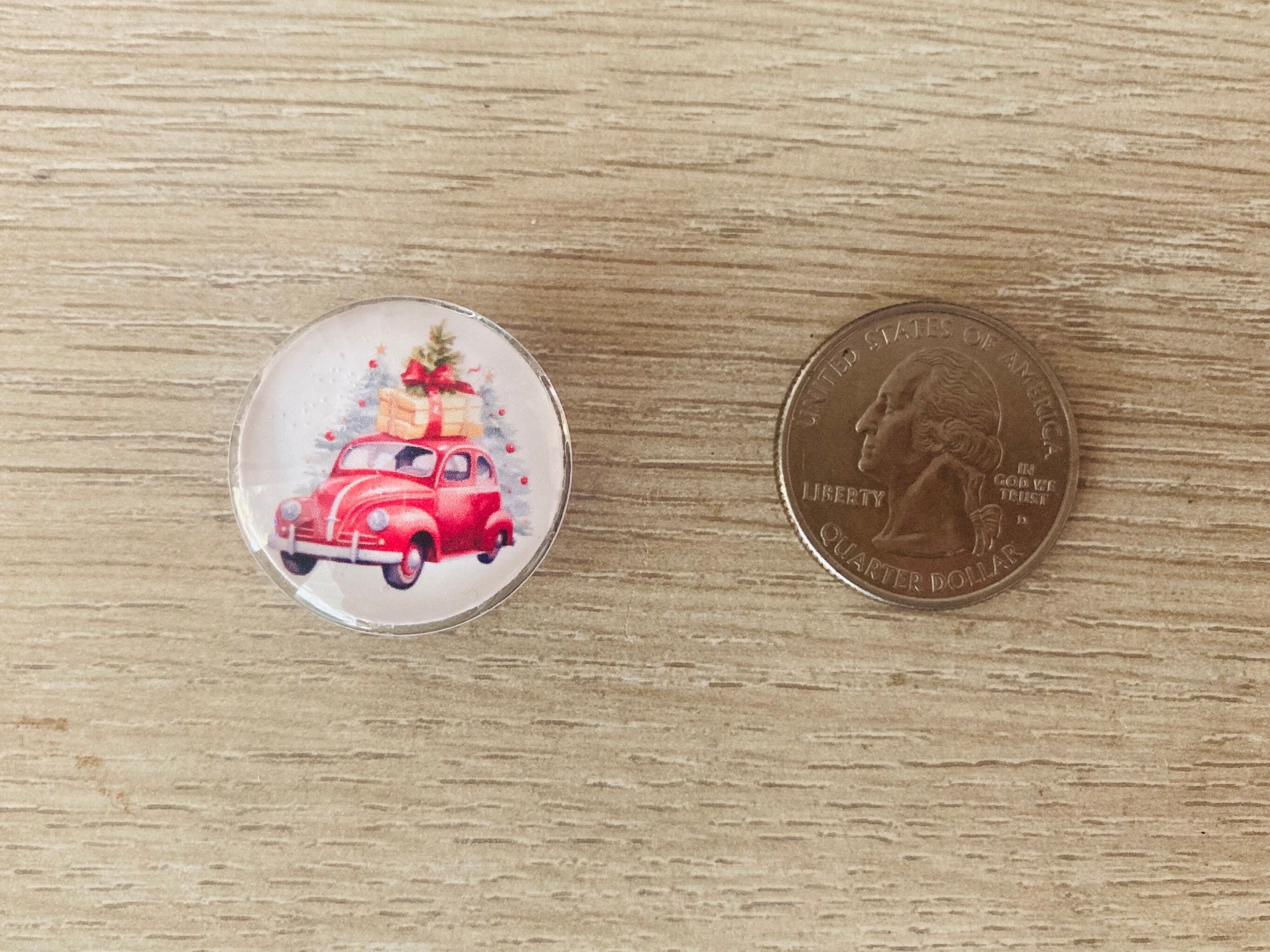 Traditional Christmas, Christmas Glass Magnets, Set of 6, Holiday Gift ...