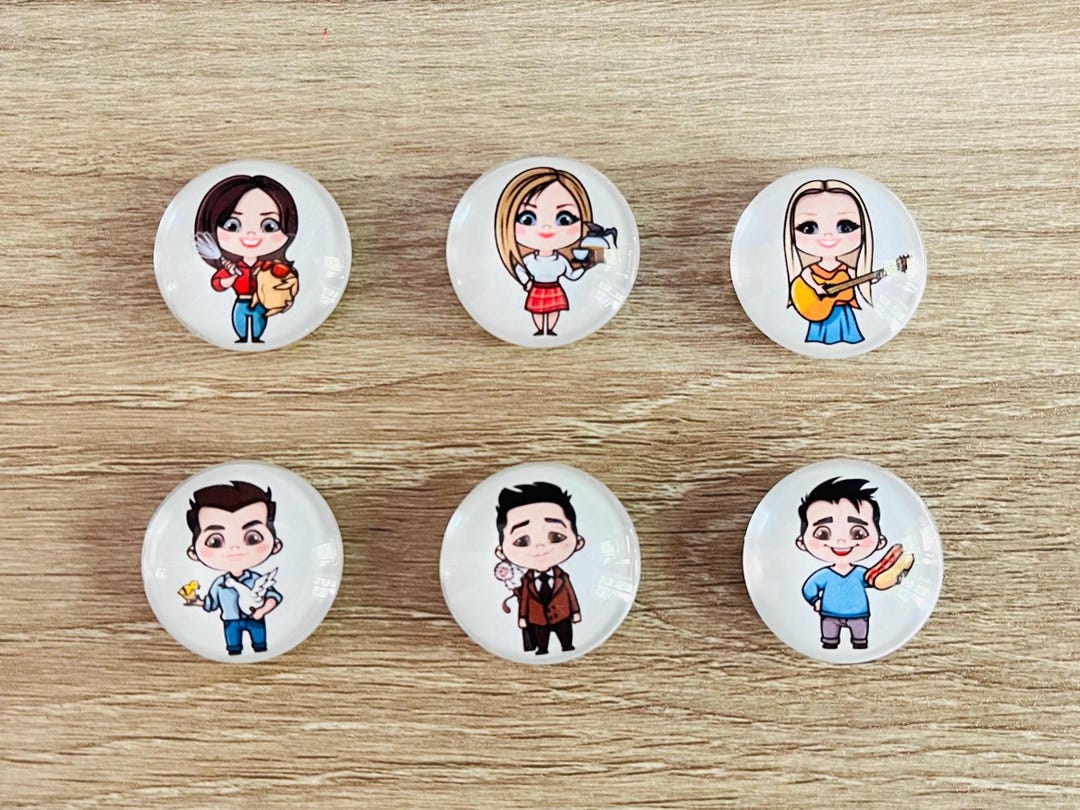 Friends TV Show Magnets, Set of 6, Rachel Ross Monica Joey Chandler ...