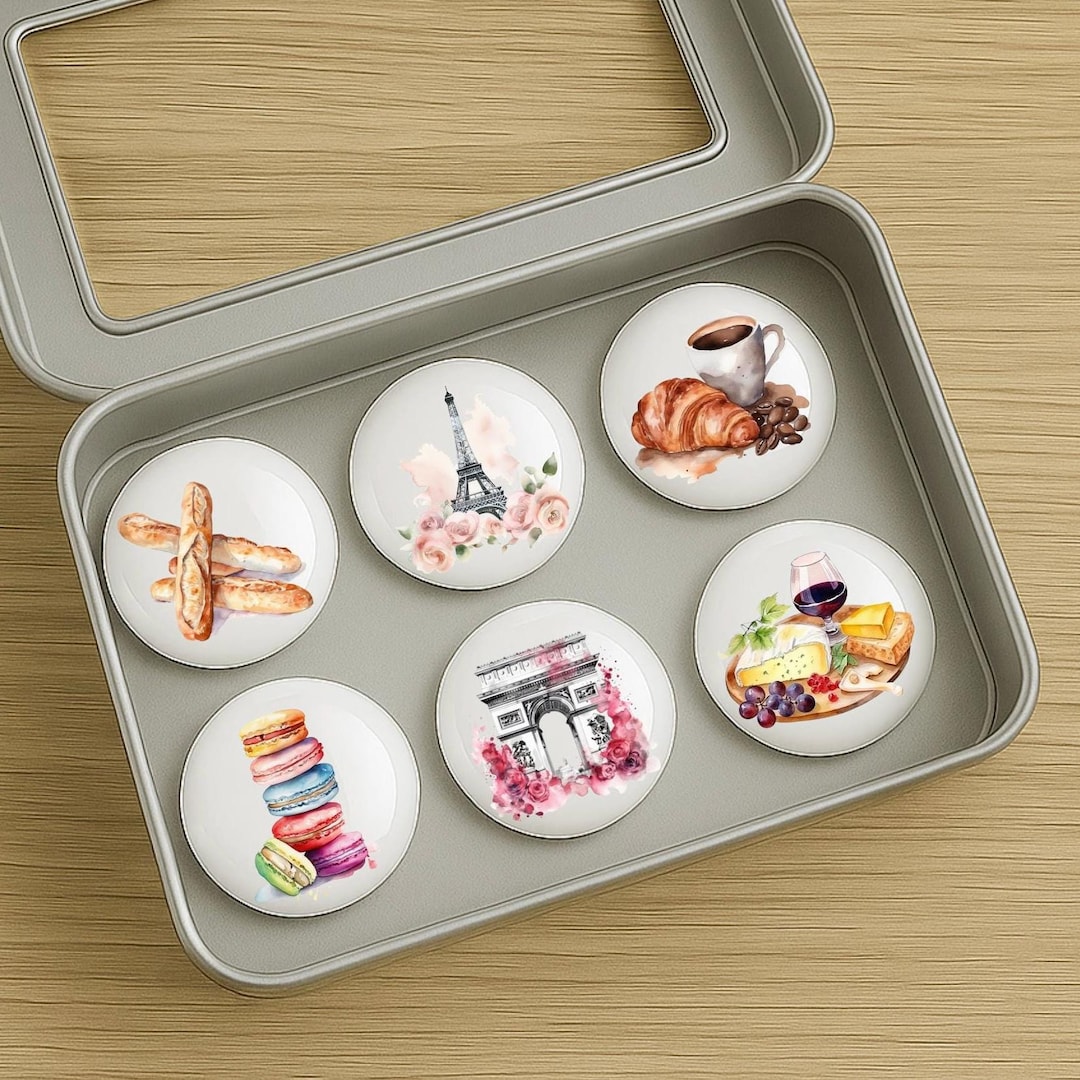 Paris Magnets in Gift Tin Box | Set of 6 |vintage Paris Gifts ...