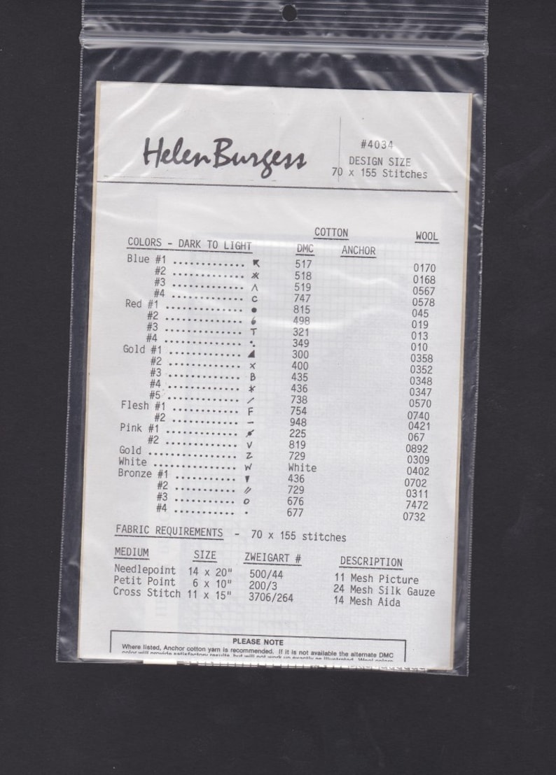 Helen Burgess Counted Thread Design. Rockey Pattern. HB4034. - Etsy