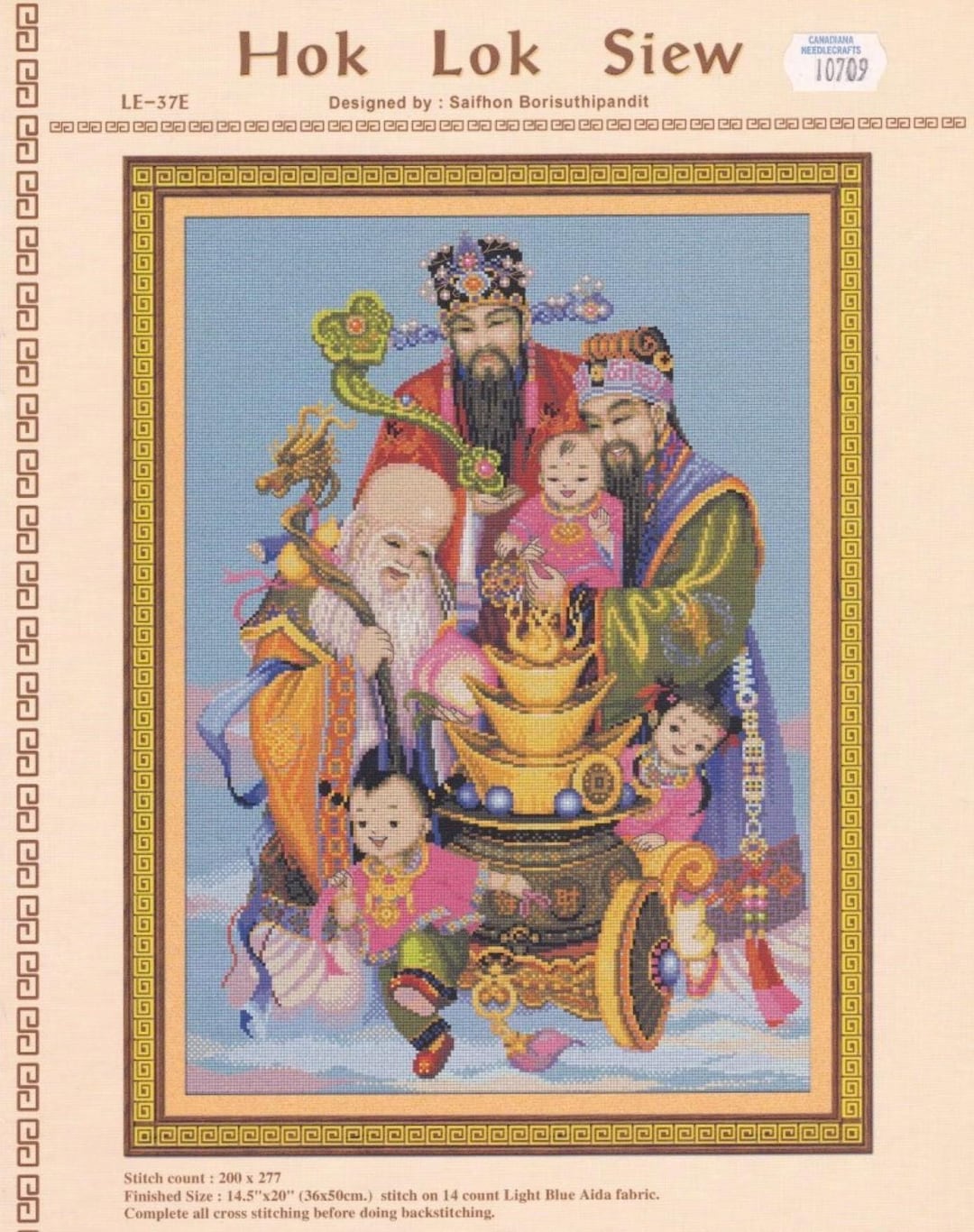 PINN Collection Cross Stitch Patterns. Hok Lok Siew, Chinese Gods ...