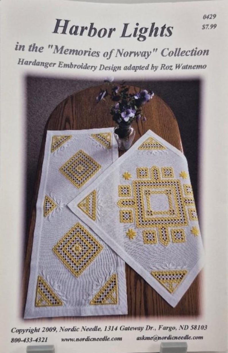 Hardanger Embroidery Design. " Harbor Lights ". 2591. - Etsy