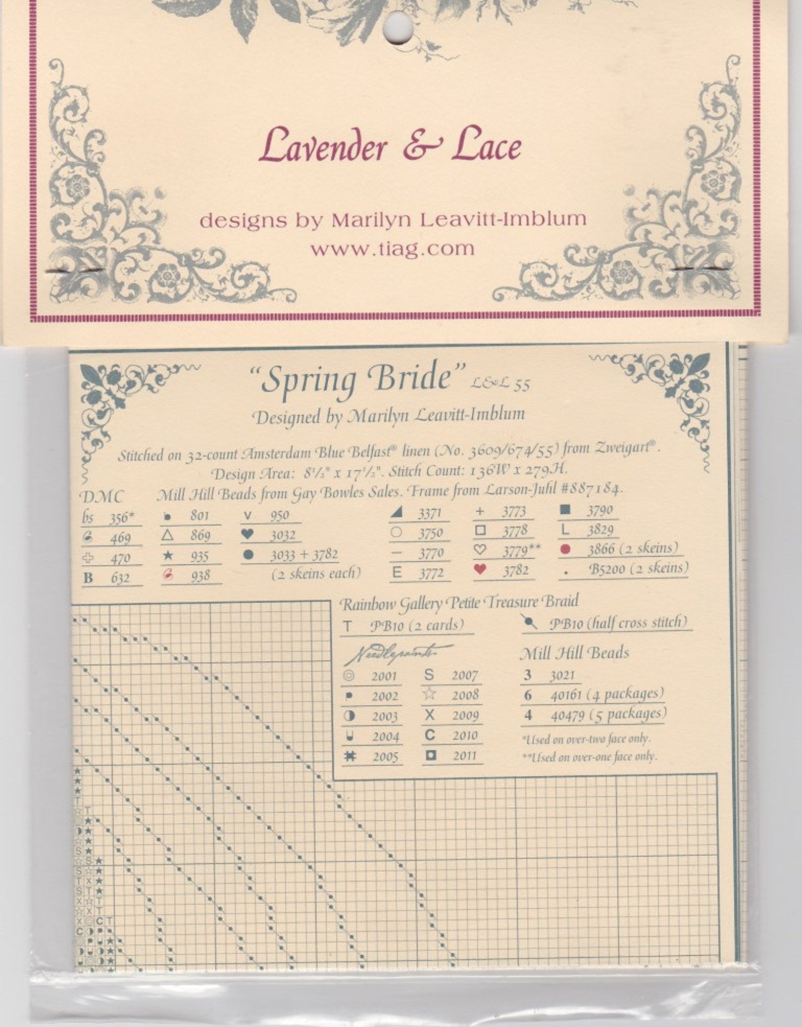Cross Stitch Pattern. Lavender and Lace. Spring Bride - Etsy