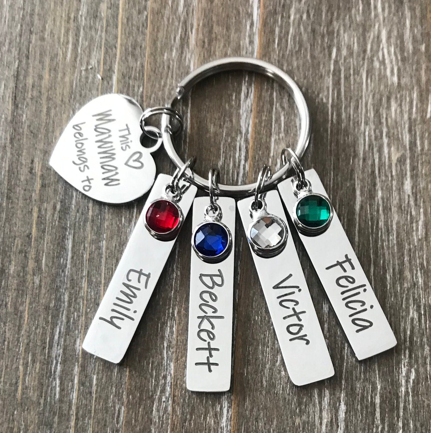 Mawmaw Key chain Gift / Mawmaw jewelry / children's name Keychain ...