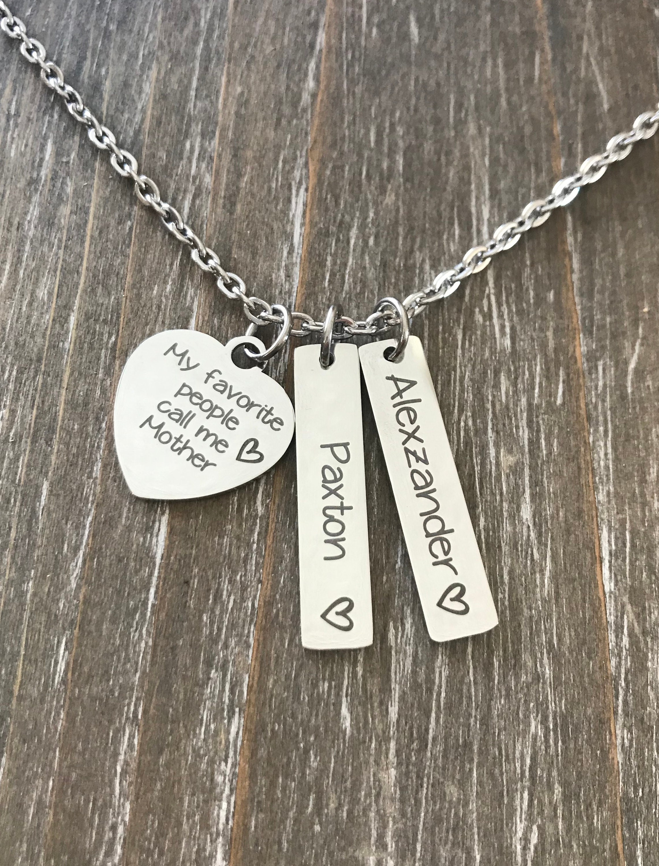 Personalized Mother Necklace / 1 2 3 4 5 6 Names / Mother jewelry ...