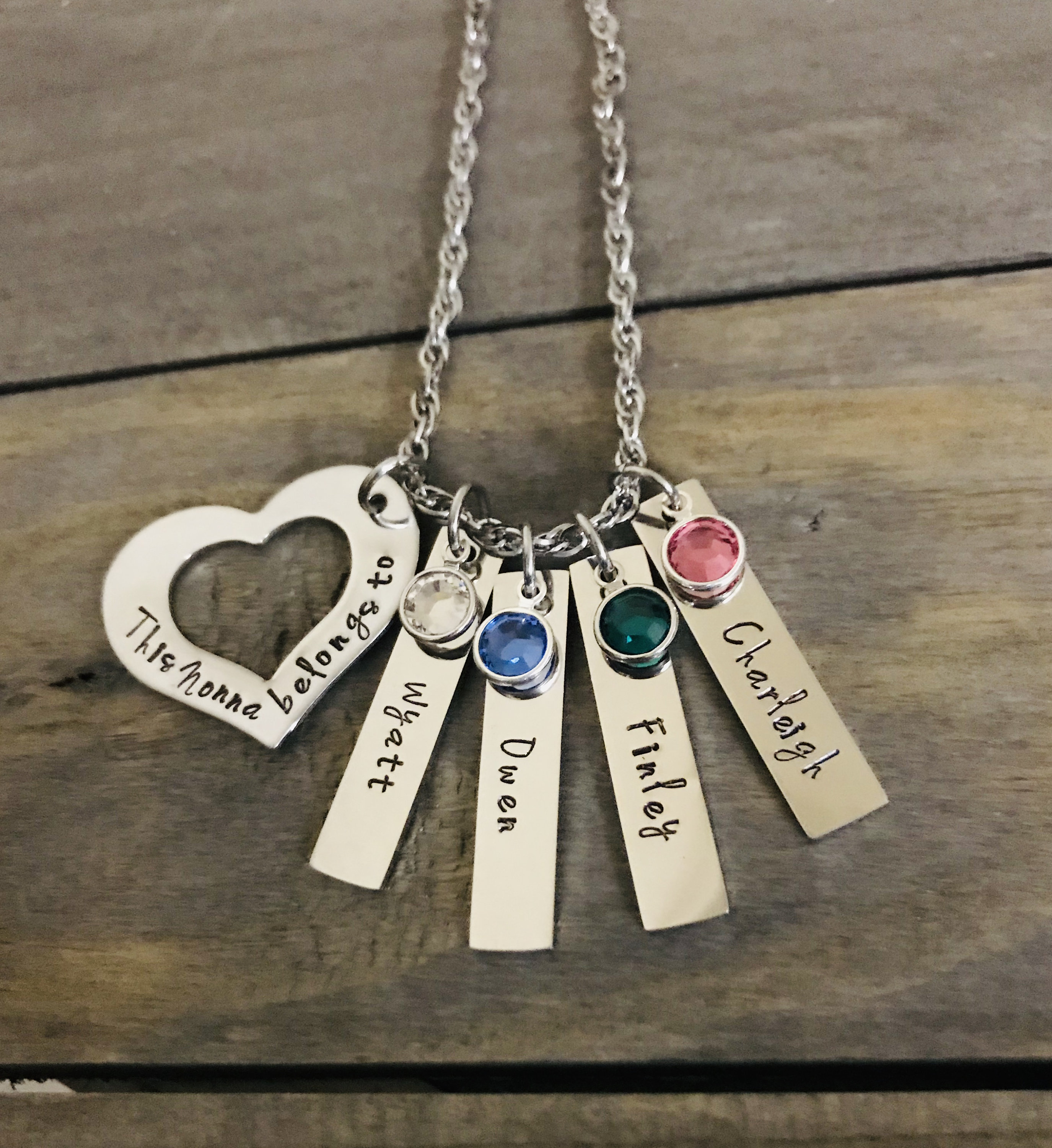 Nonna Necklace / 1 2 3 4 5 6 Name birthstone Gift / Nonna jewelry ...
