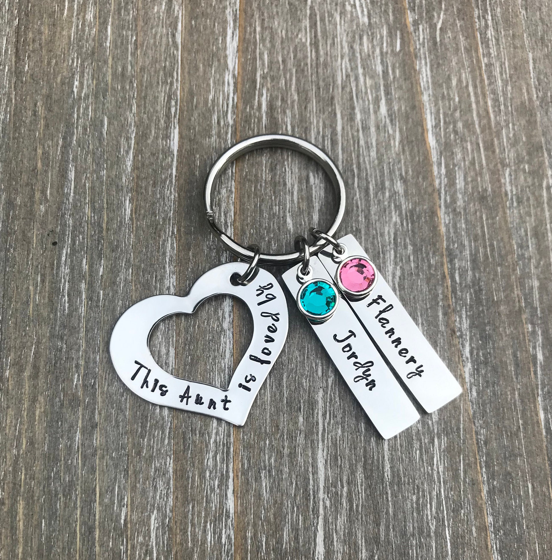 Custom Aunt Key chain, Auntie jewelry, Aunt Keychain, personalized ...