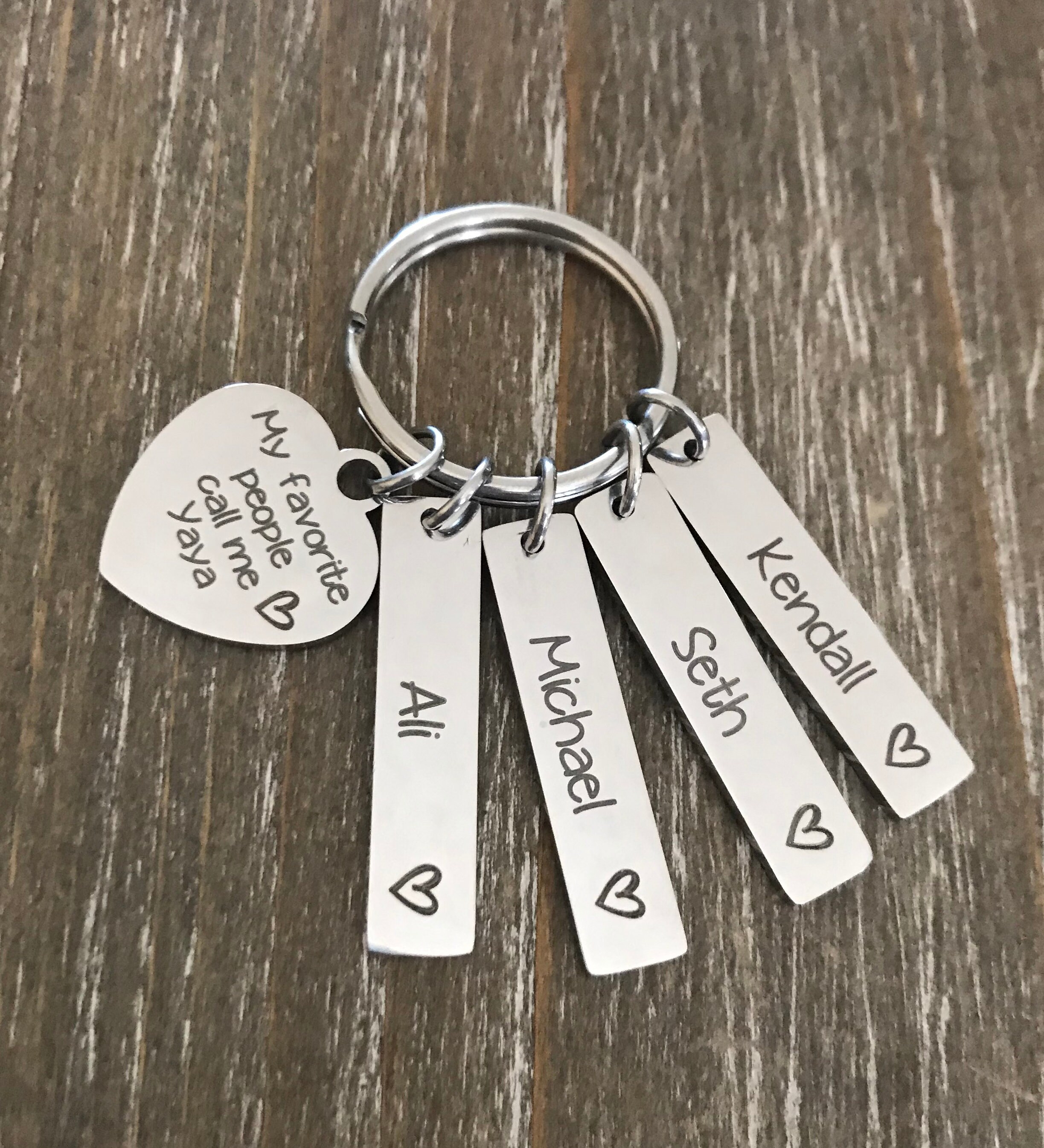 Personalized Yaya Keychain / 1 2 3 4 5 6 Names / Yaya jewelry / custom ...