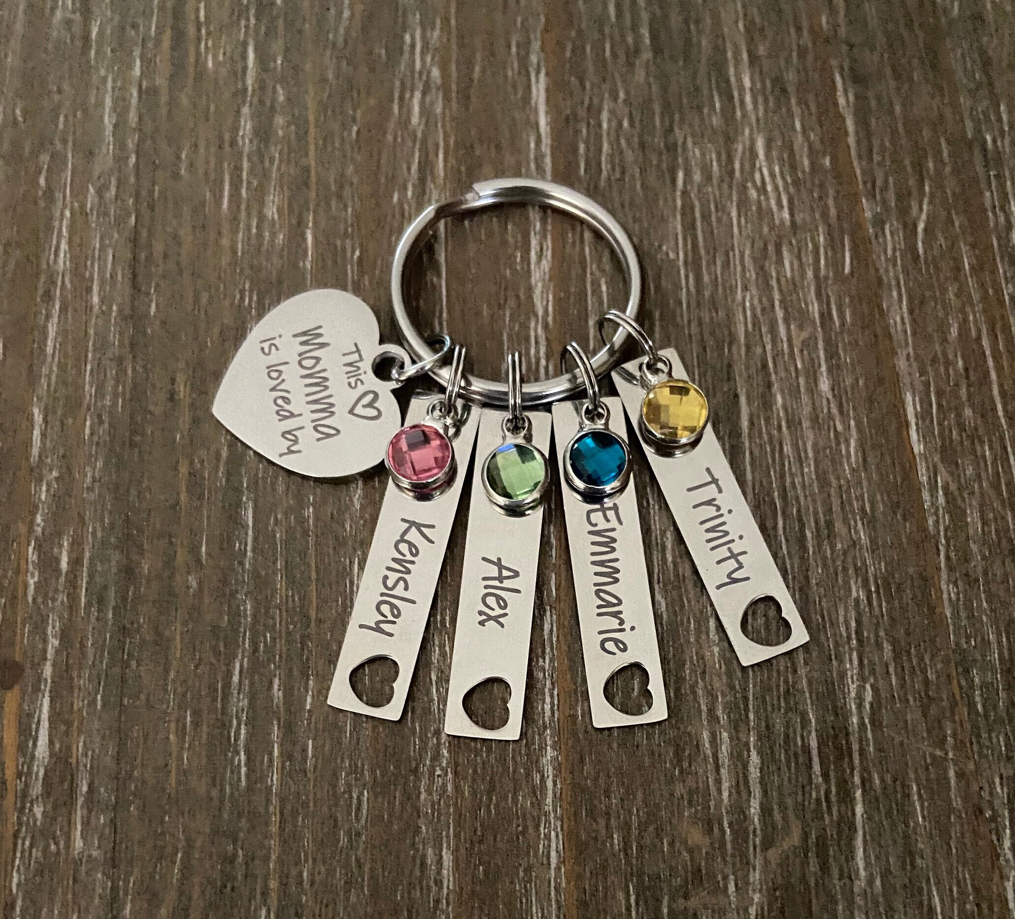 Momma Key chain Gift / Mother Mom jewelry / child's name Keychain ...