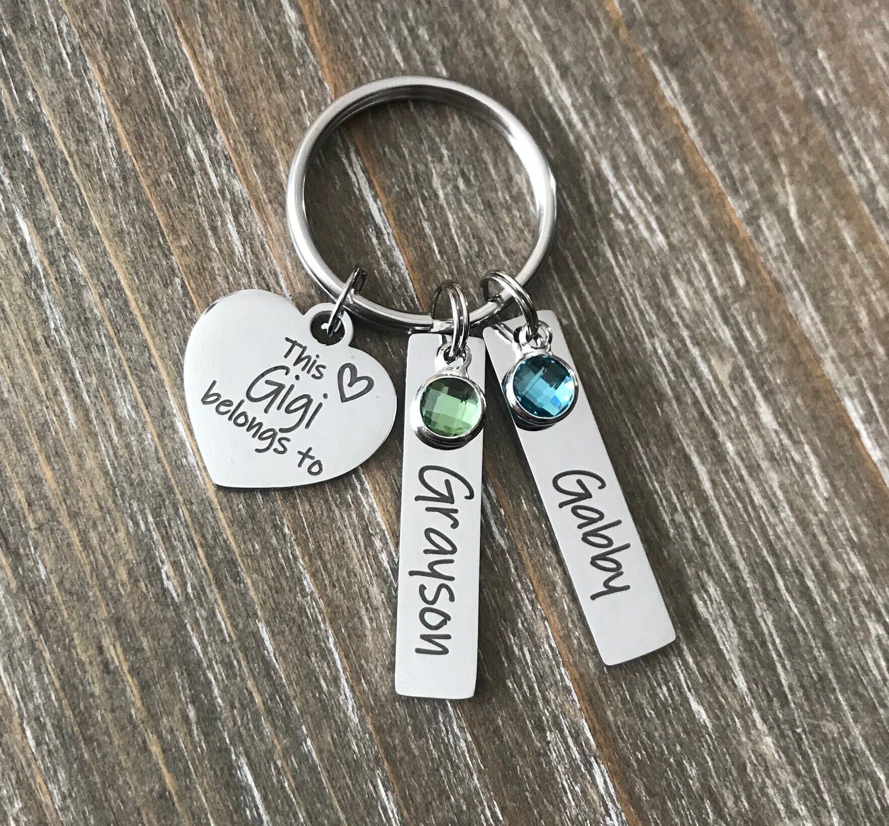 Gigi Key chain Gift / Grandma jewelry / children's name Keychain ...