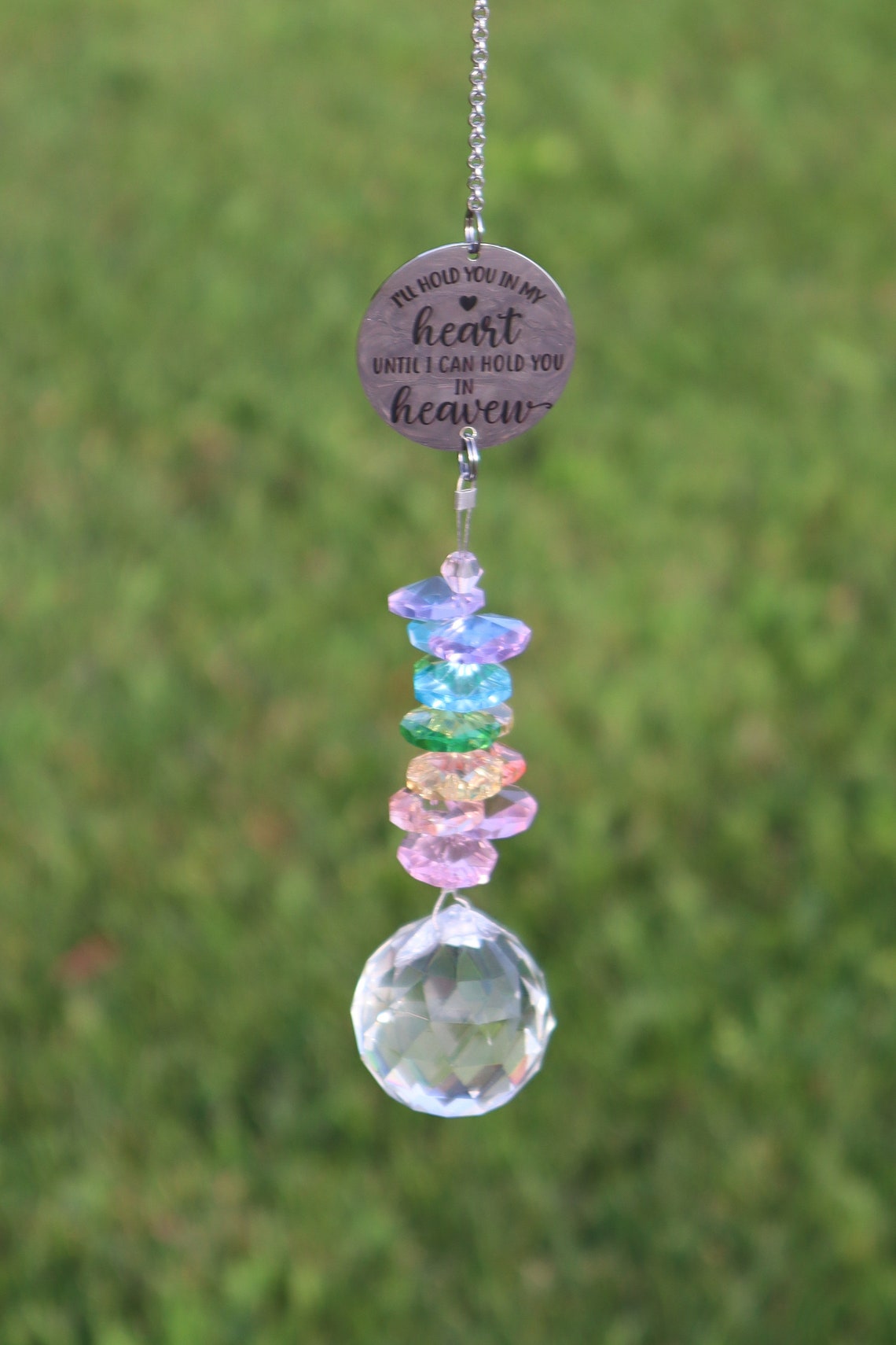 Personalized Memorial Crystal Suncatcher, Rainbow Prism Sympathy Gift ...
