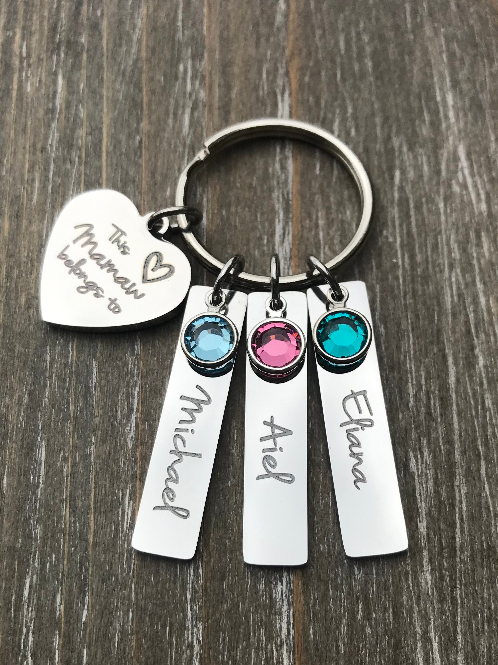 Mamaw Key chain Gift / custom engraved jewelry / child's name Keychain ...