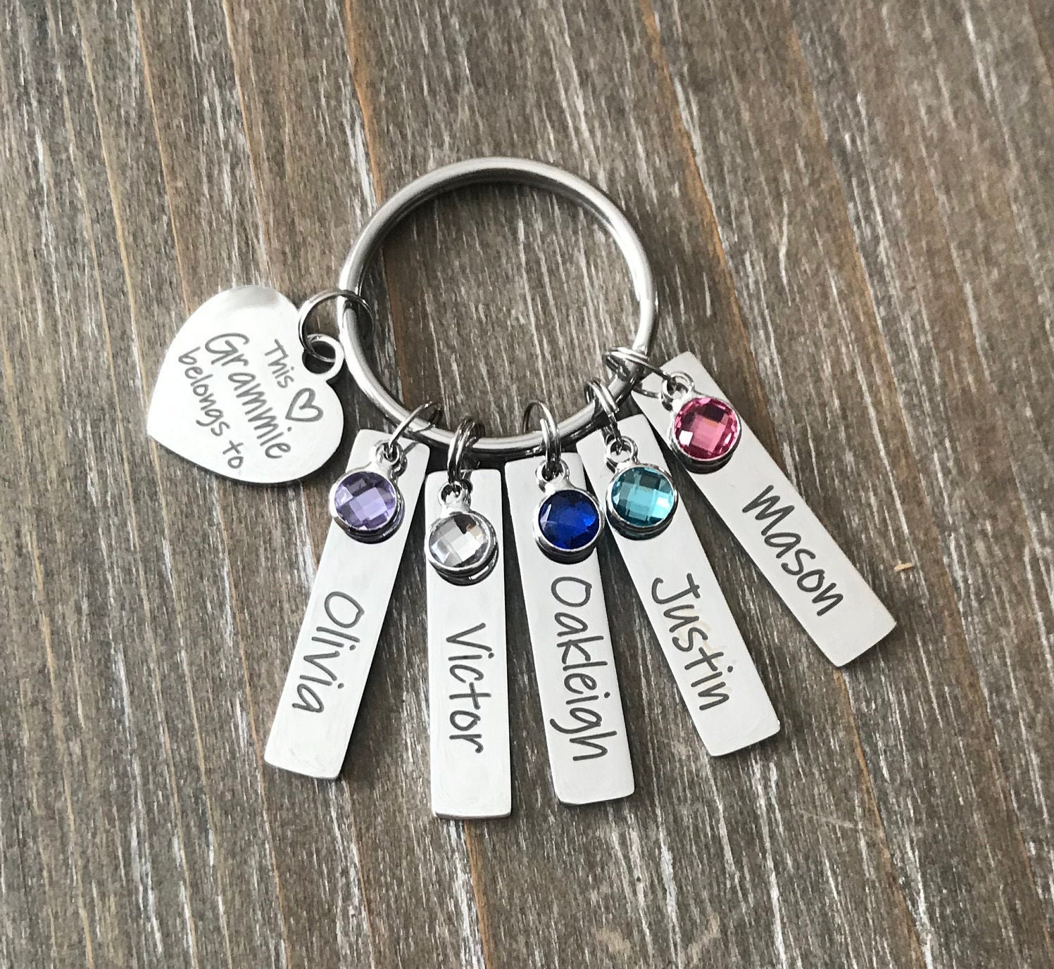 Grammie Key chain Gift / Grammie jewelry / children's name Keychain ...