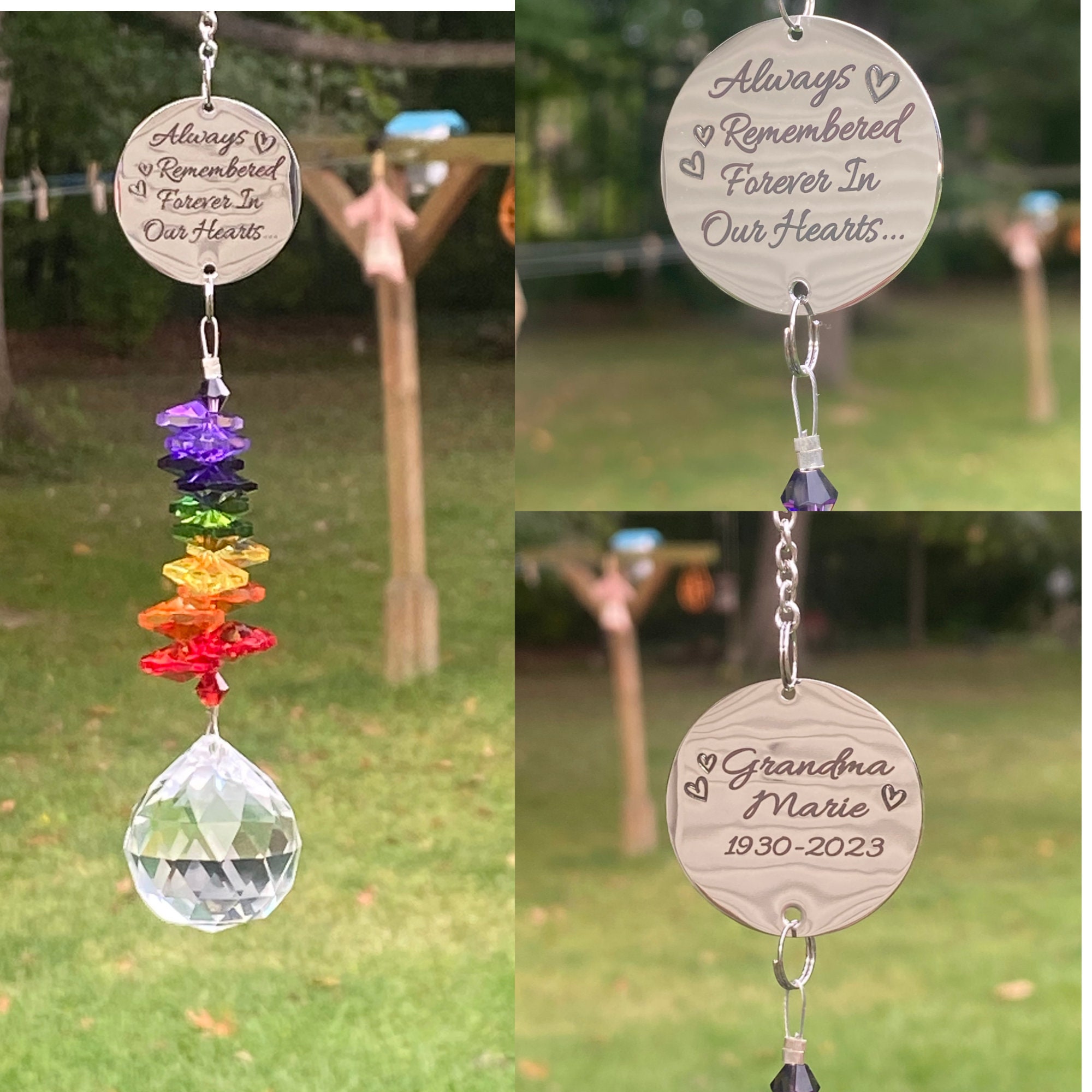 Personalized Memorial Suncatcher, Custom Crystal Sun catcher Sympathy ...