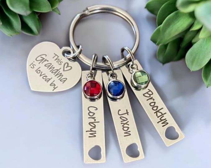 Personalized Grandma Keychain: Custom Acrylic Keyring With Tassel - Etsy
