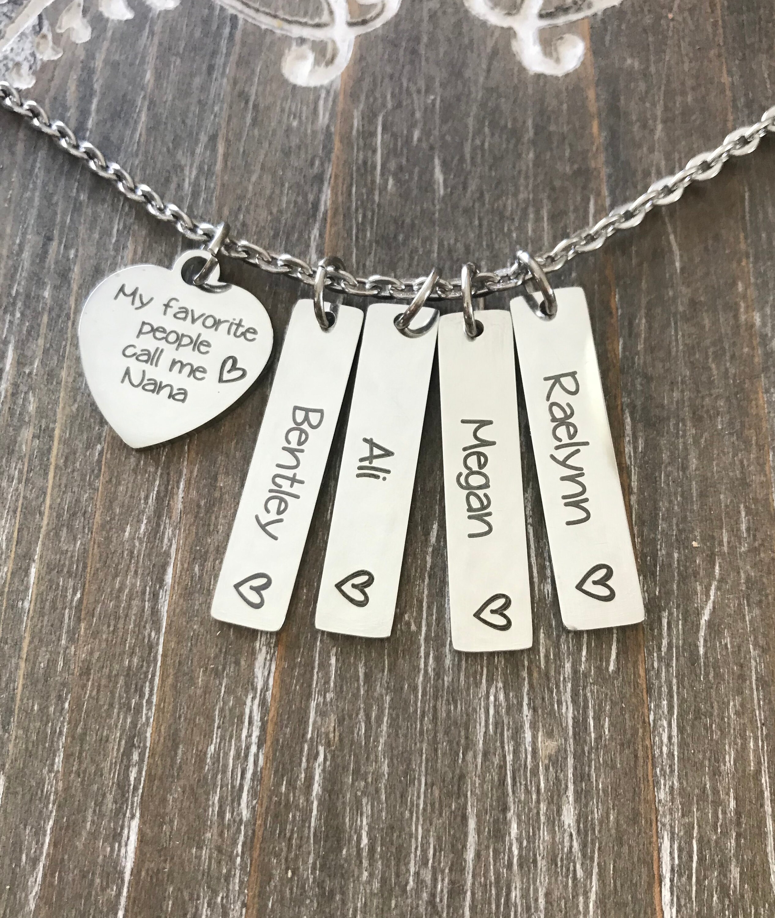 Personalized Nana Necklace 1 2 3 4 5 6 Names Nana Jewelry Etsy