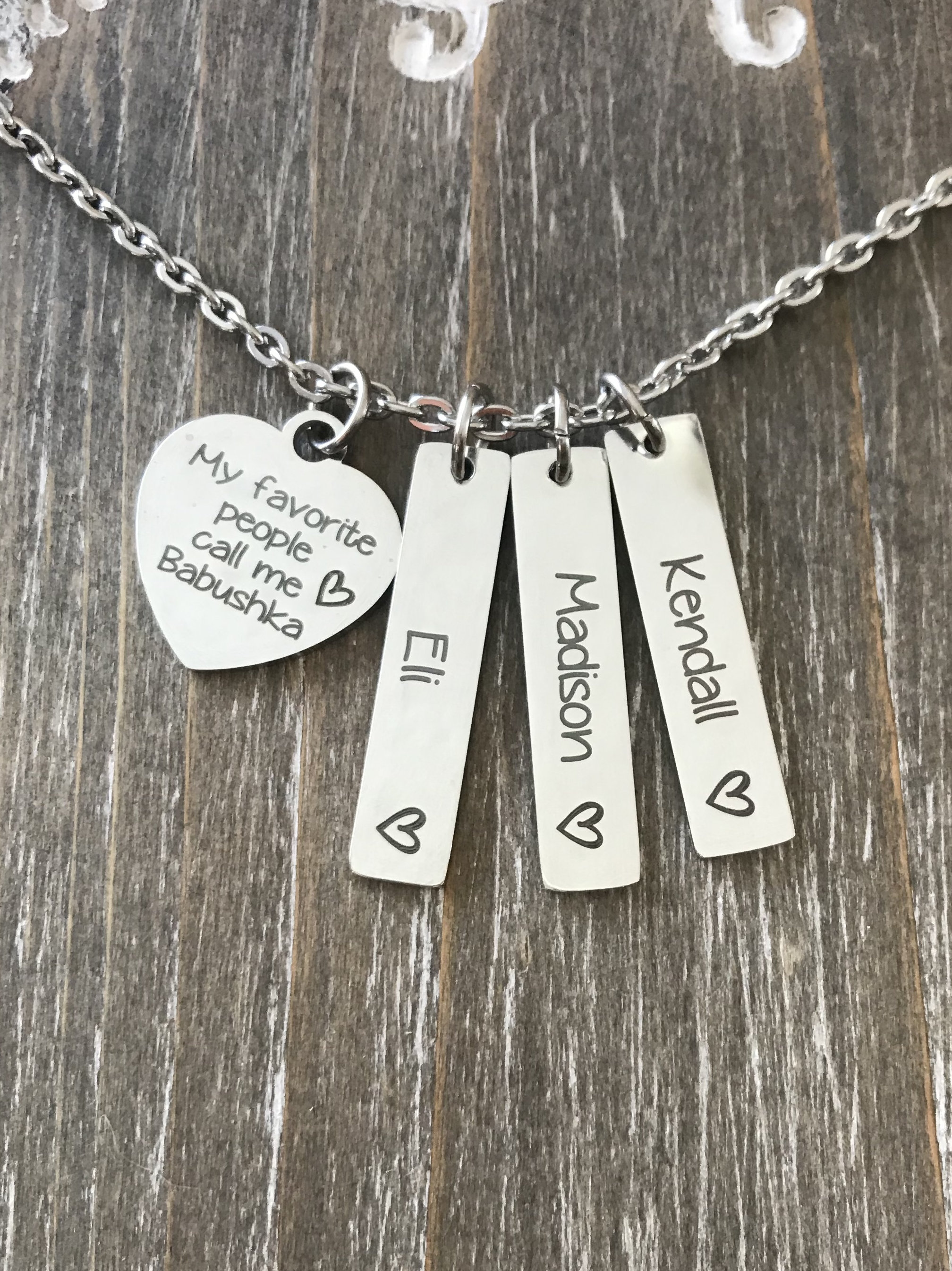 Personalized Babushka Necklace / 1 2 3 4 5 6 Names / Babushka jewelry ...