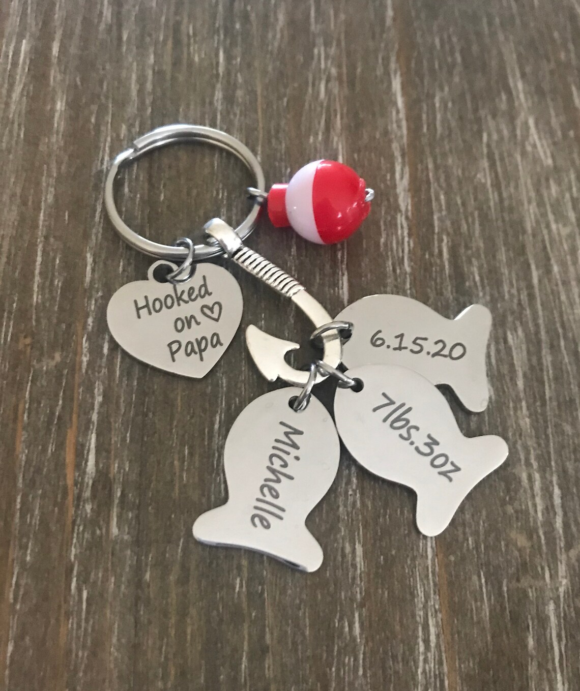 Personalized Fishing Keychain: Engraved Fish Hook, Bobber Gift - Etsy