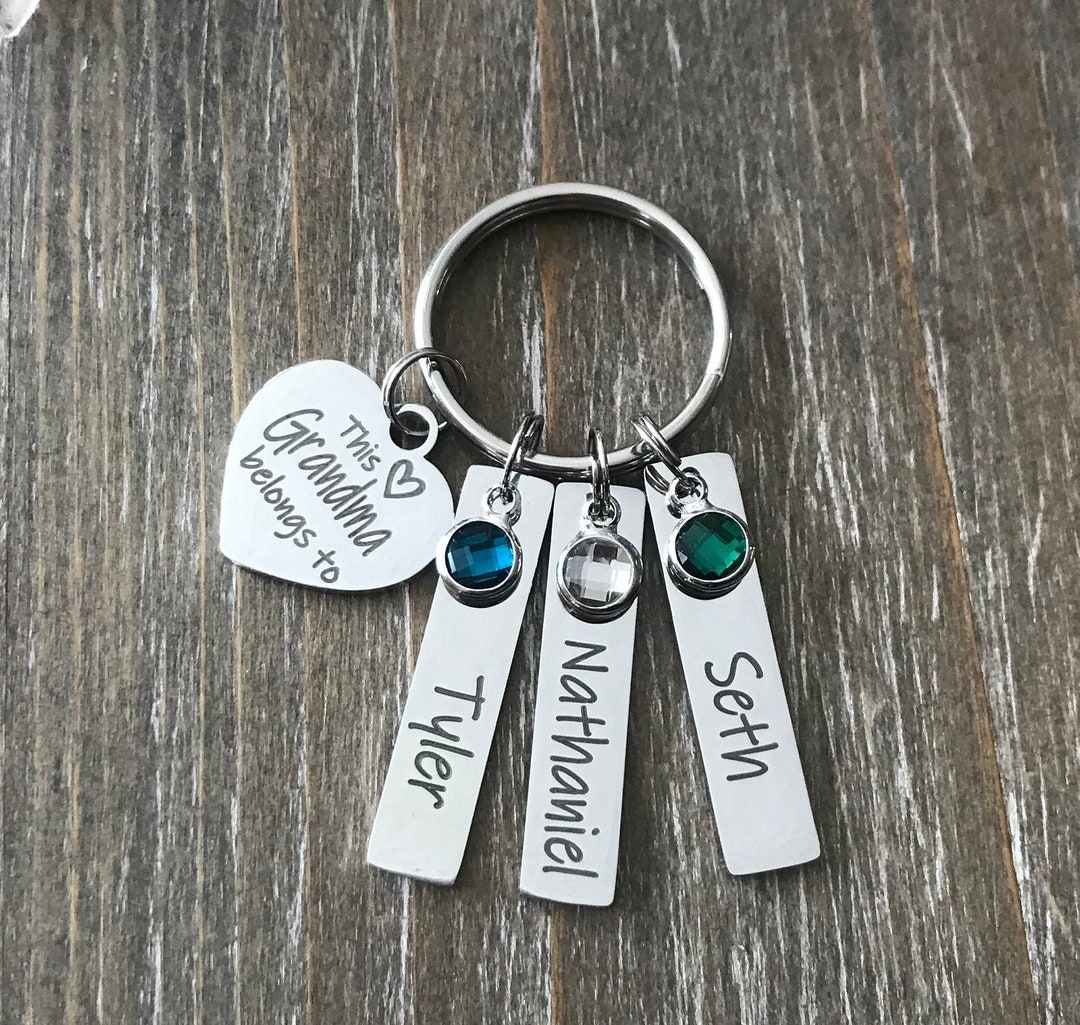 Custom Grandma Key Chain, Grandmother Jewelry, Grandmother Keychain ...