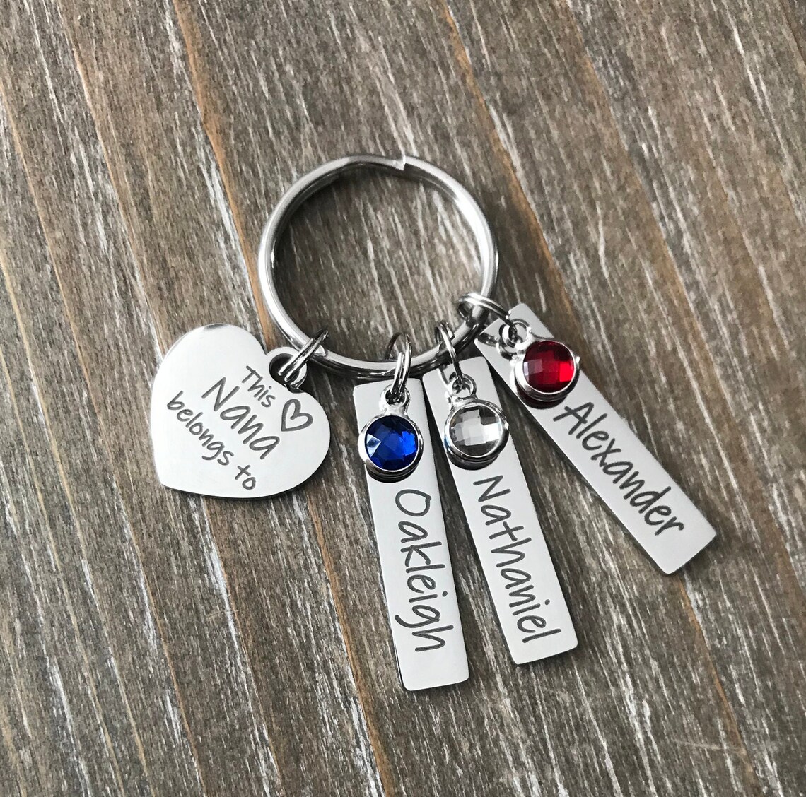 Nana Key Chain Gift / Grandma Jewelry / Nana Child's Name - Etsy