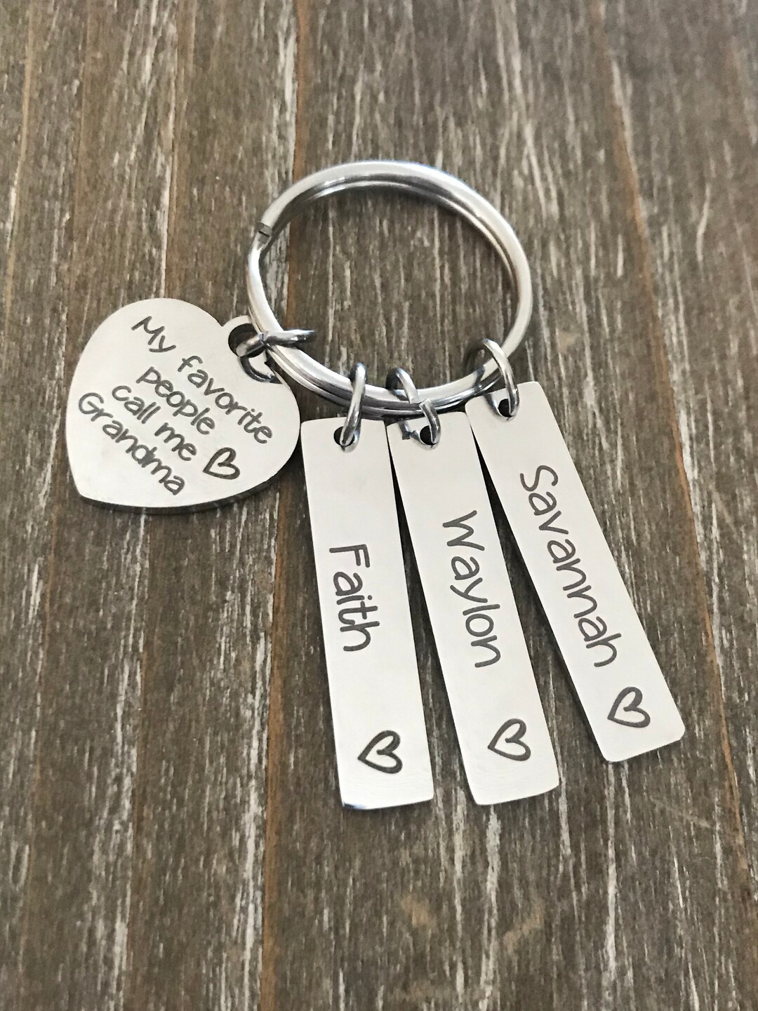 Personalized Grandma Keychain / 1 2 3 4 5 6 Names / Grandma Jewelry ...