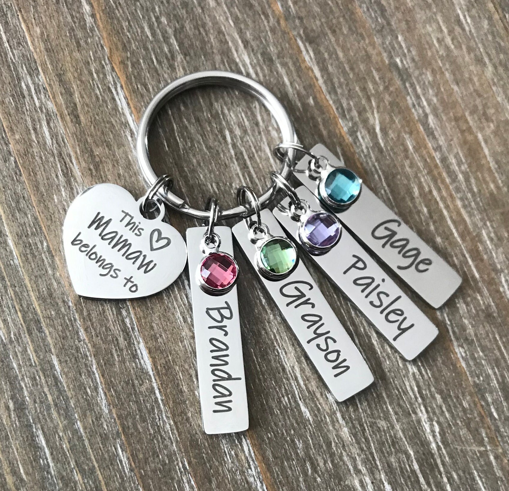 Mamaw Key Chain Gift / Custom Engraved Jewelry / Child's - Etsy
