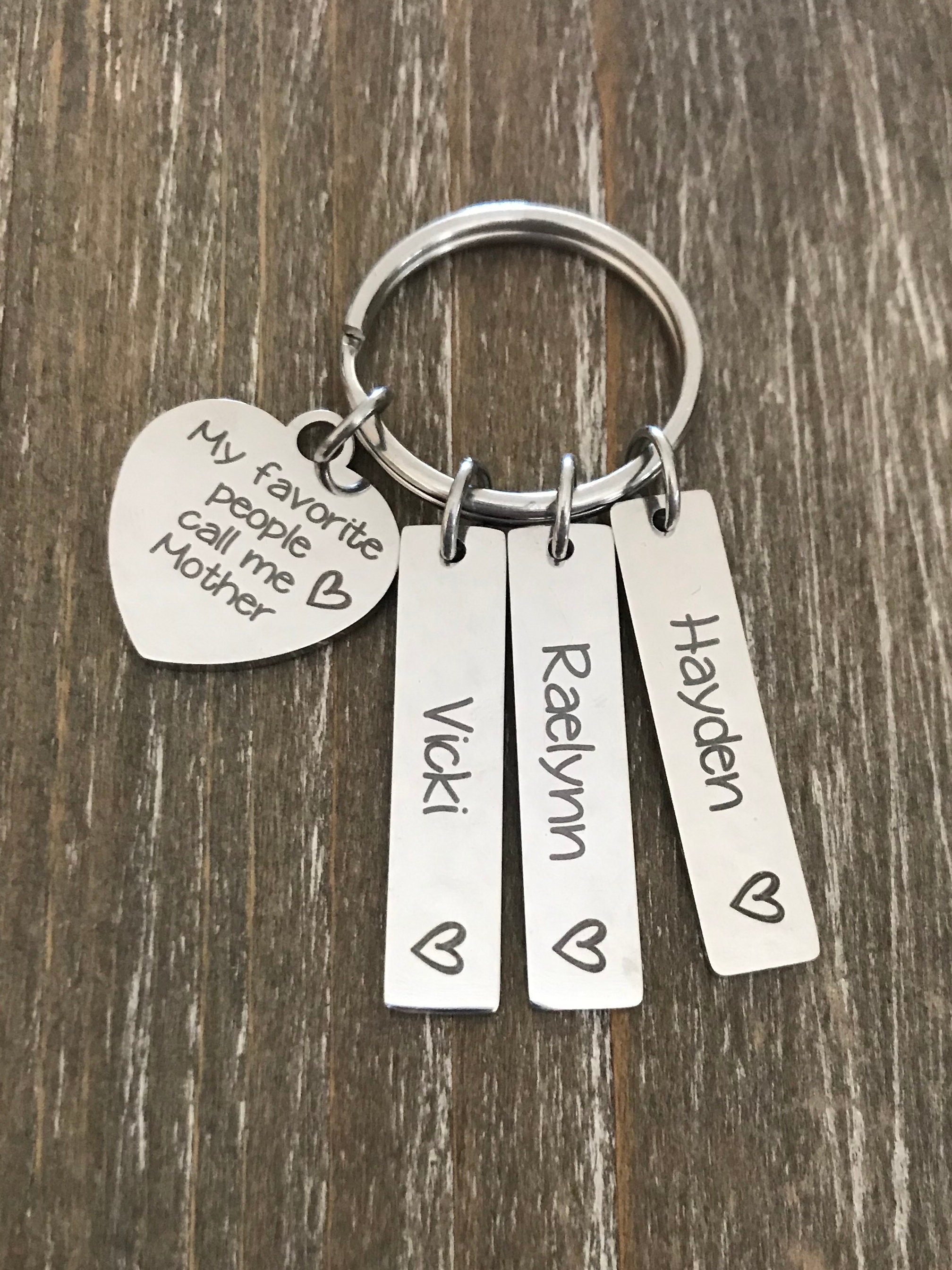 Mother Key chain Gift / Mother jewelry / children's name Keychain ...