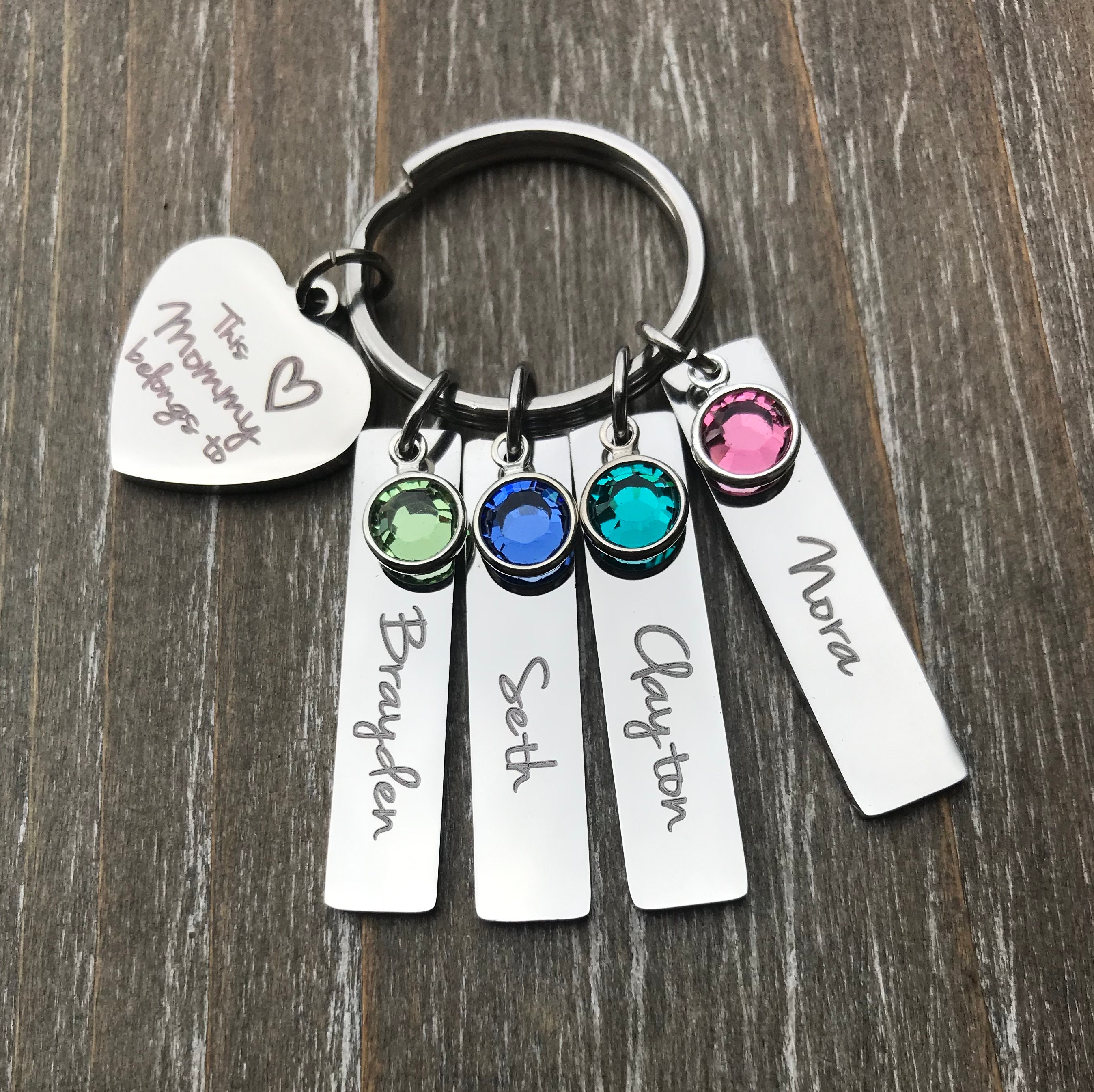 Mommy Key chain Gift / Mother Mom jewelry / children's name Keychain ...